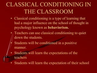 PAVLOV’S CLASSICAL CONDITIONING .pptx