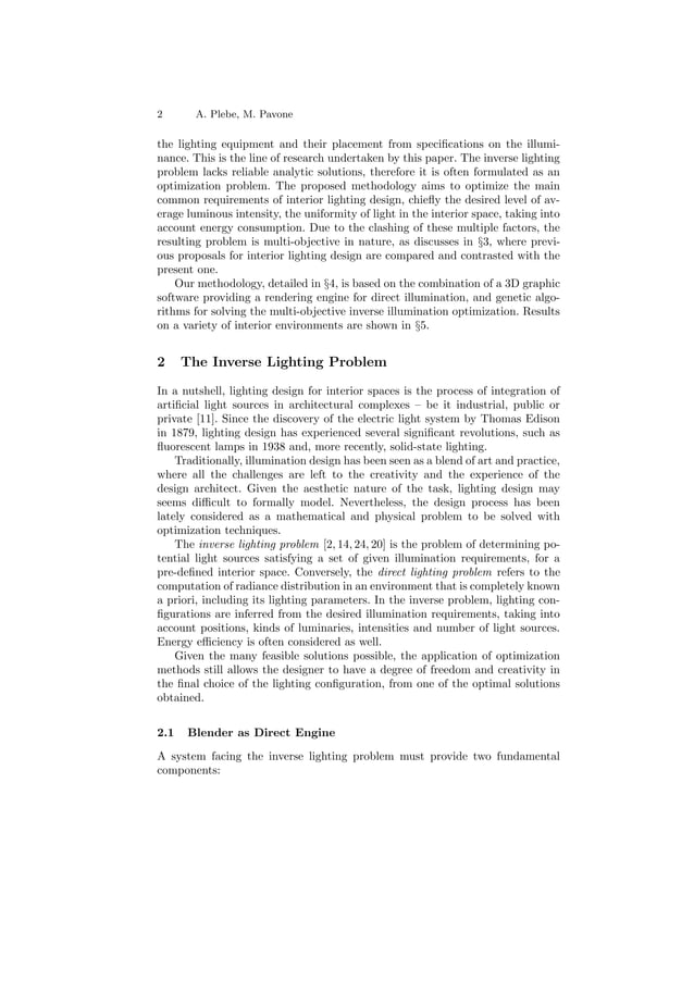 Multi Objective Genetic Algorithm For Interior Lighting Design Pdf Interior Decorating