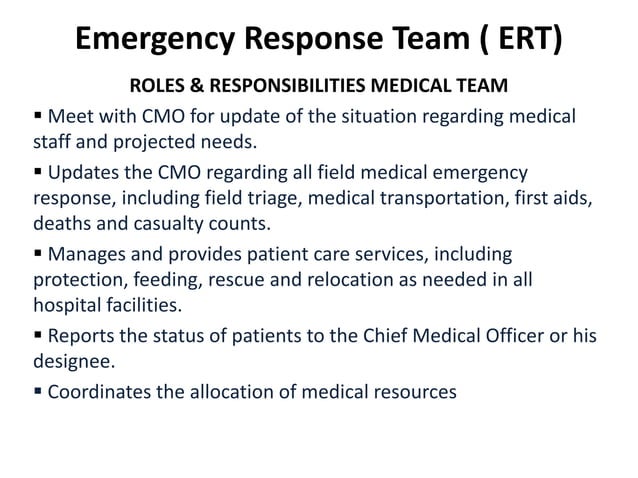 Pawana Hospital ERT Roles and Responsibilites.pptx | First Aid | Injuries