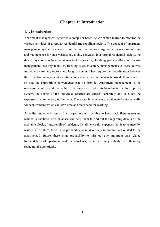 Apartment Management System REport.docx | Computer Software and Applications | Computing