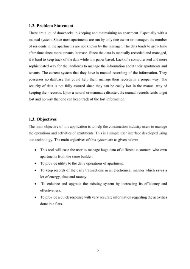 Apartment Management System REport.docx | Computer Software and Applications | Computing