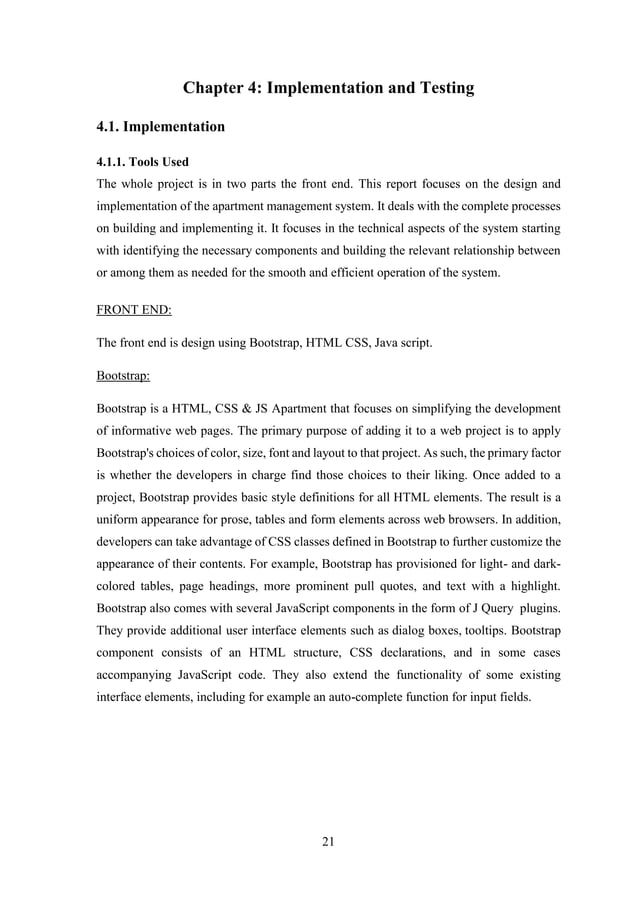 Apartment Management System REport.docx | Computer Software and Applications | Computing