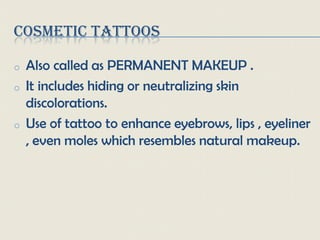 Tatto Marks (Forensic Medicine) by Dr. Pawan | PPT