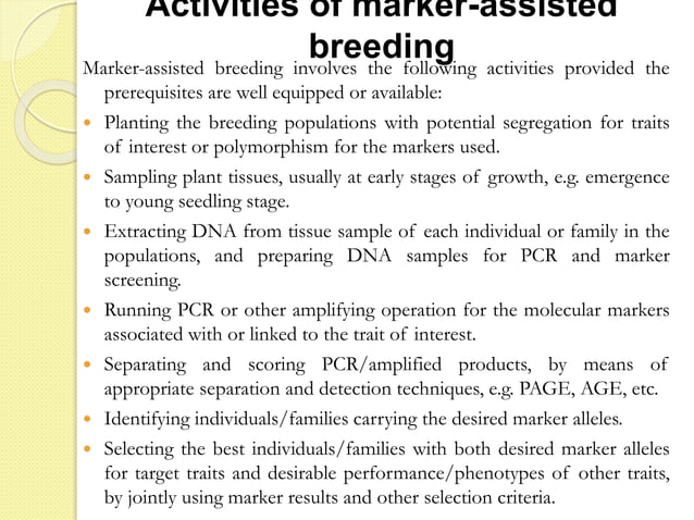 Marker Assisted Selection in Crop Breeding | PPTX
