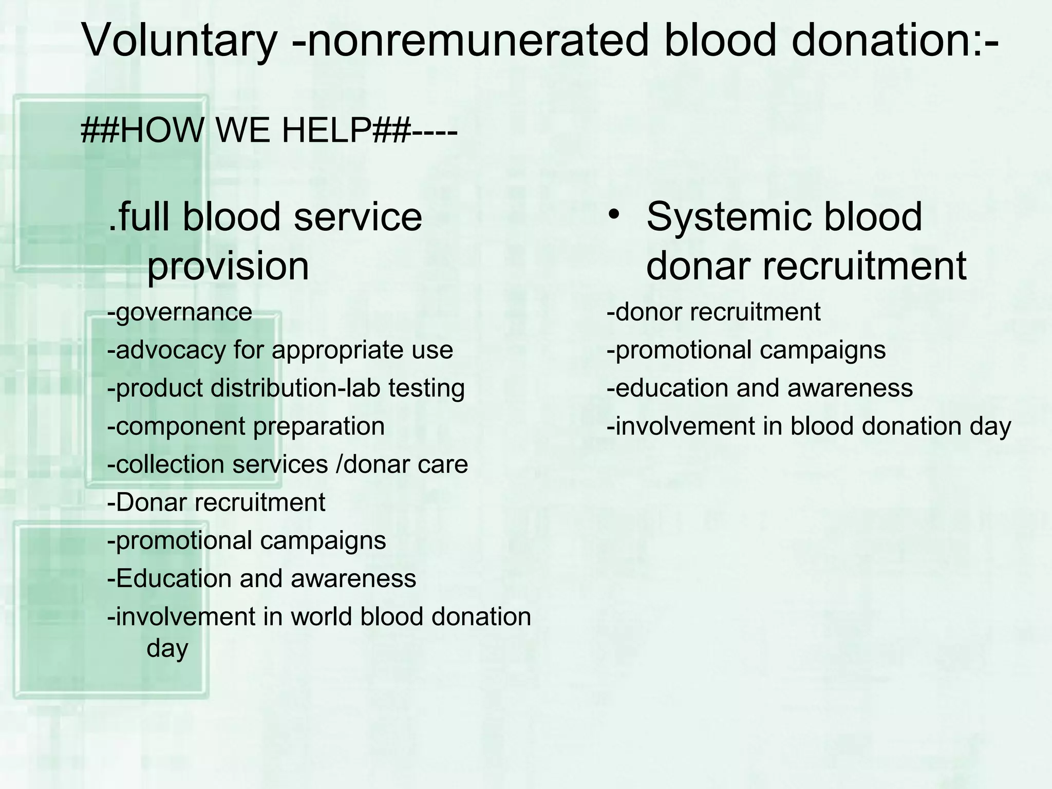 BLOOD DONATION AWARENESS | PPT