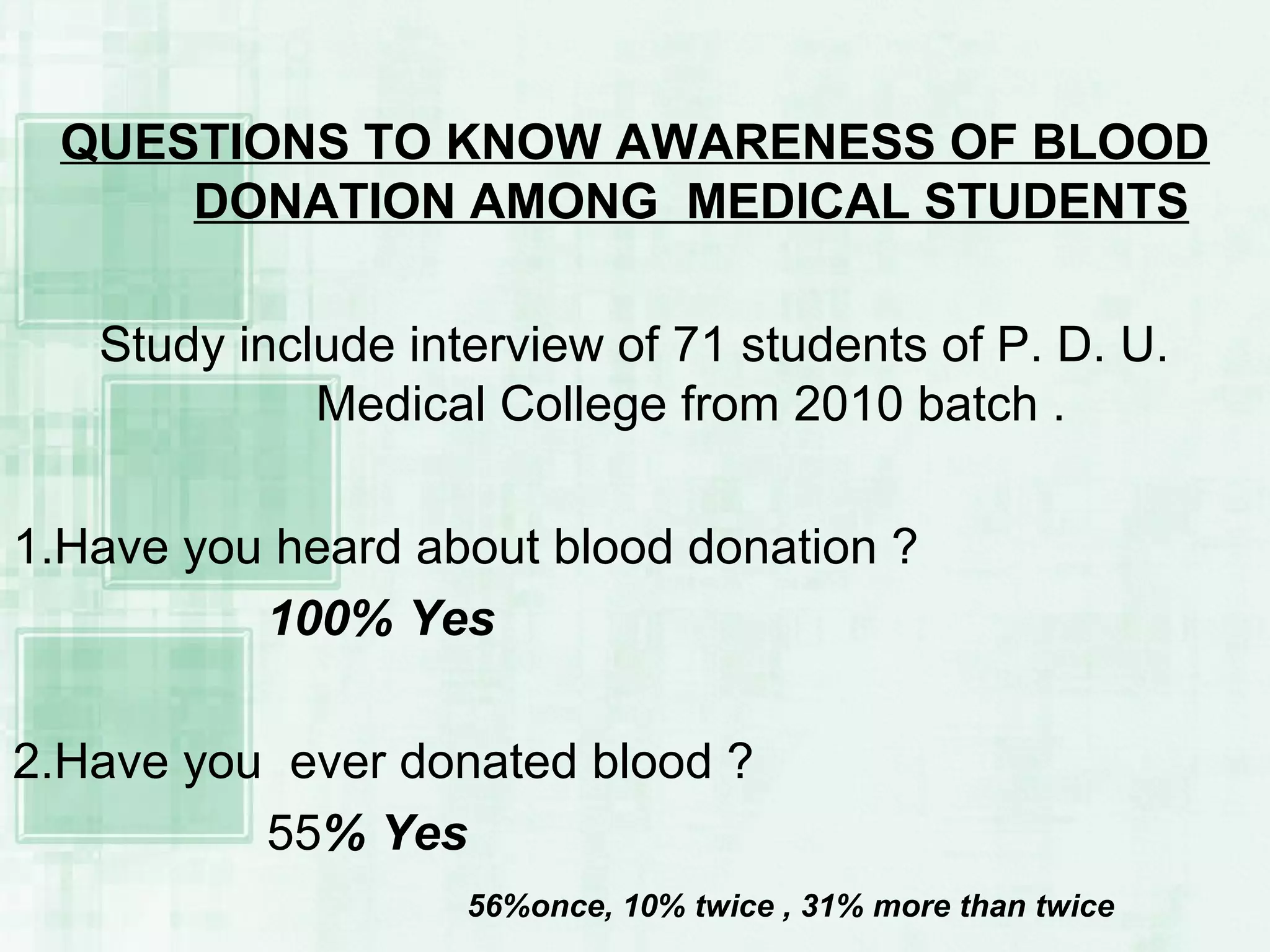 BLOOD DONATION AWARENESS | PPT