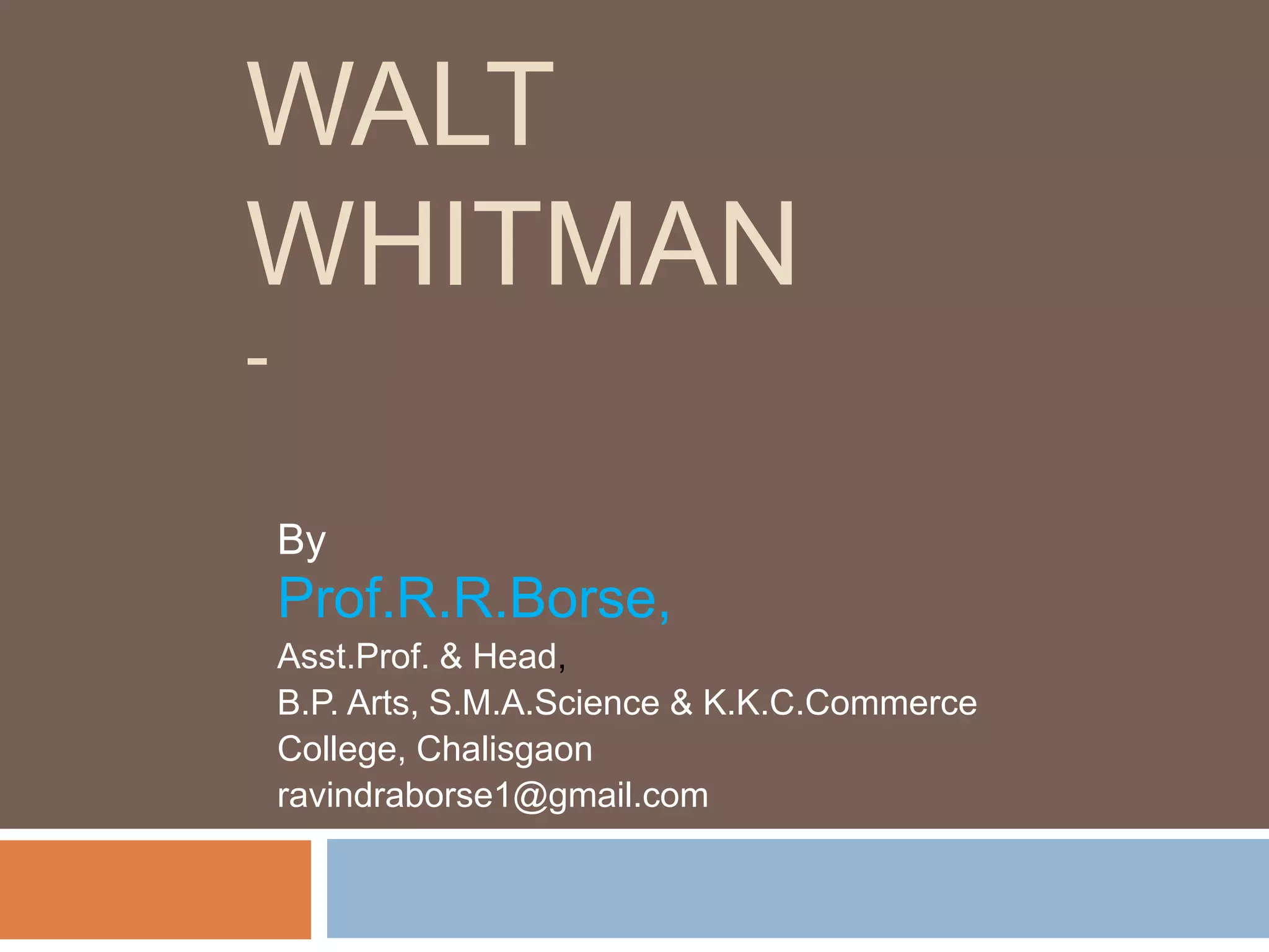 Walt Whitman | PPT