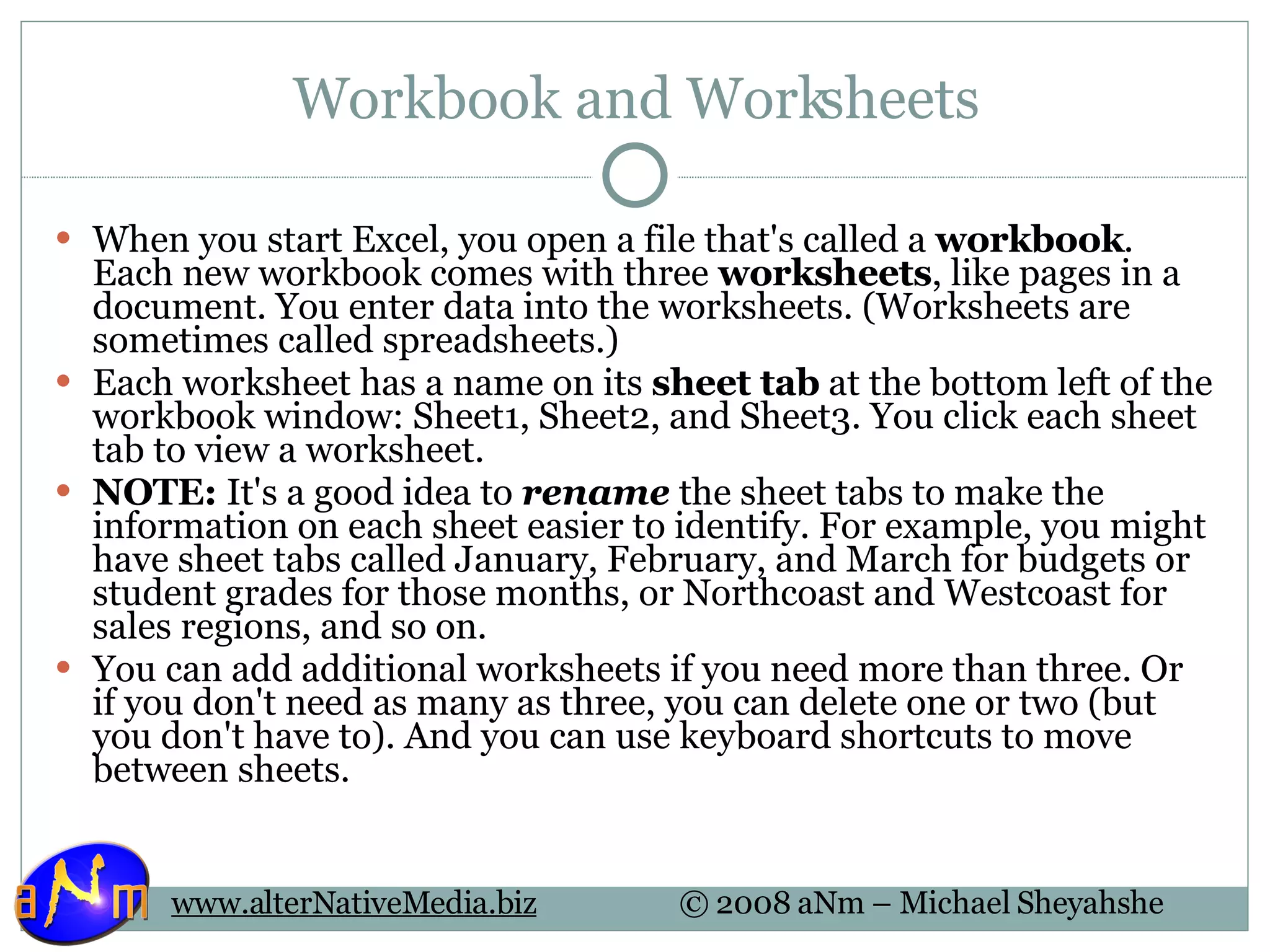 MS Excel Training 01 | PPT