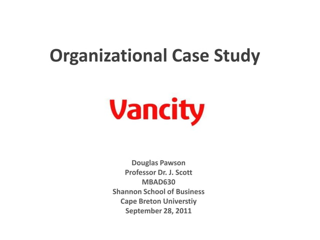 Organizational Case Study - Vancity | PPTX