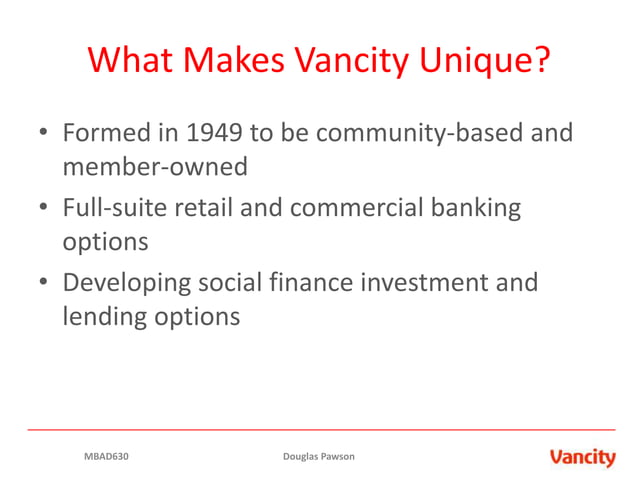 Organizational Case Study - Vancity | PPTX