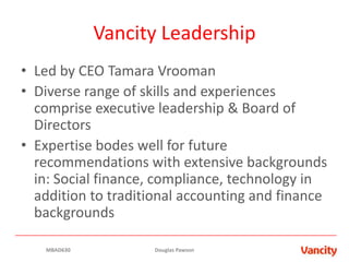 Organizational Case Study - Vancity | PPTX