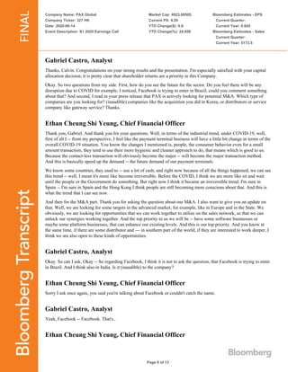 Pax global 1H 2020 transcript | PDF | Infectious Diseases | Diseases ...