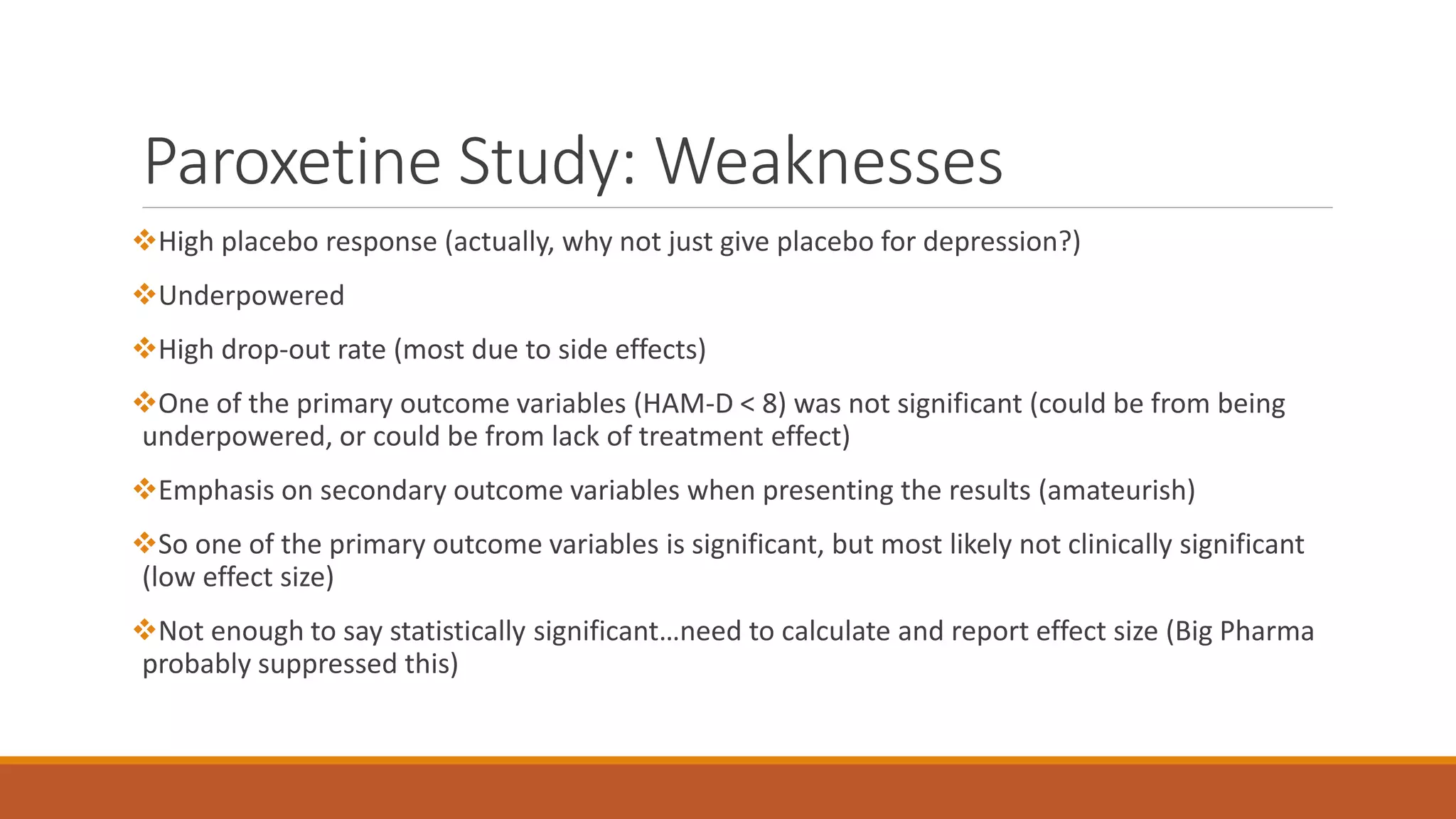 Paxil Study 329 Retracted: A Critical Statistical Analysis | PPTX