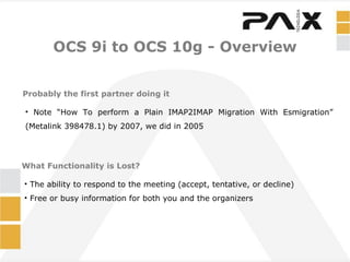 Pax Migration Oracle Ocs Beehive | PPT