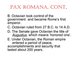 Pax romana | PPT