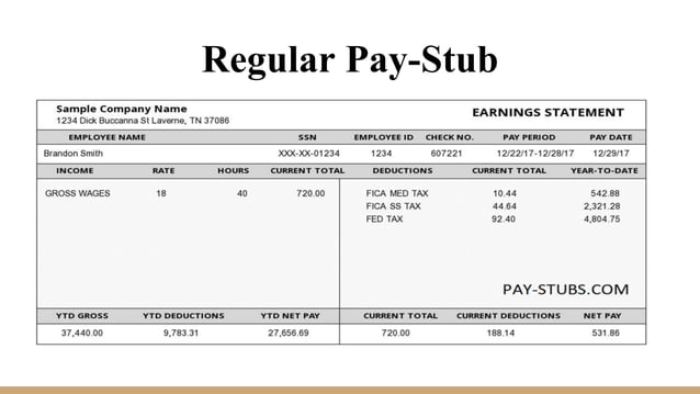 Pay stubs- samples | PPTX