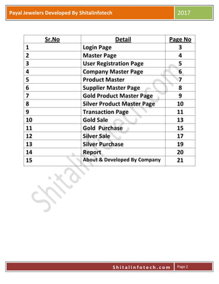 Payal jewellars navsari shop software user manual by shital infotech | PDF