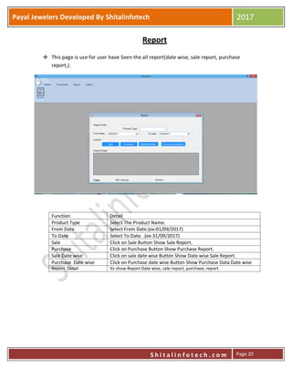 Payal jewellars navsari shop software user manual by shital infotech | PDF