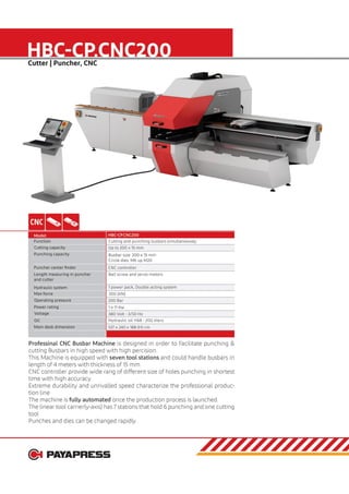 Payapress professional busbar fabrication machines | PDF