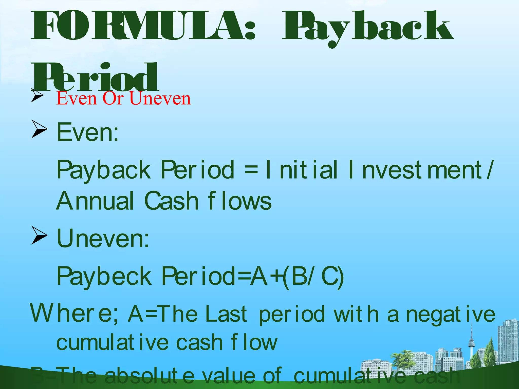 Payback period by harikrishnanan | PPT