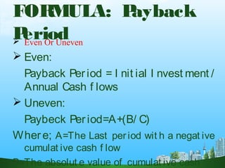 Payback Period Formula
