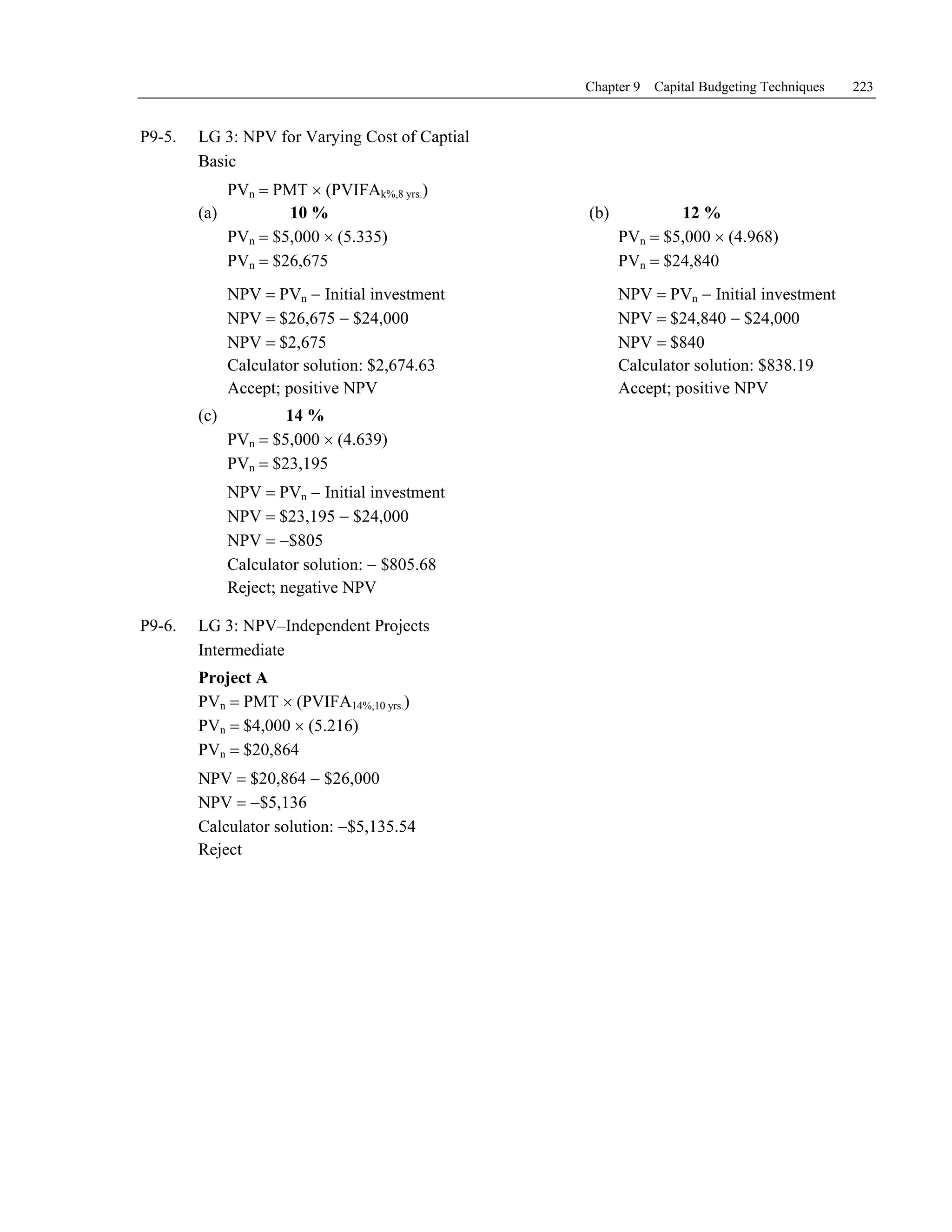 Pay back period ..chapter solution to problems... | PDF