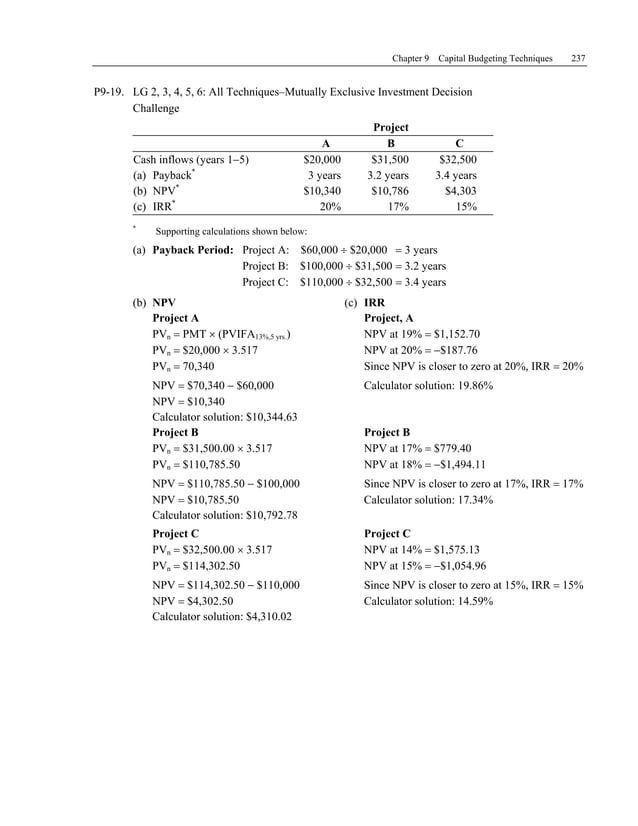Pay back period ..chapter solution to problems... | PDF | Stocks and Bonds | Personal Investing
