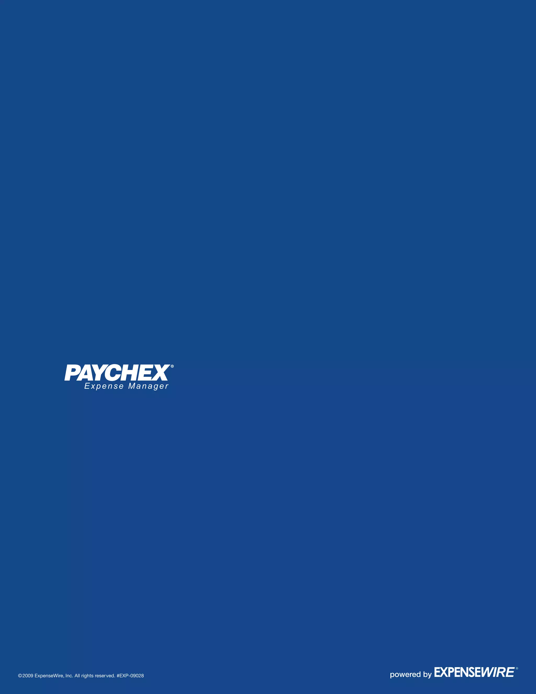 Paychex Expense Manager | PDF
