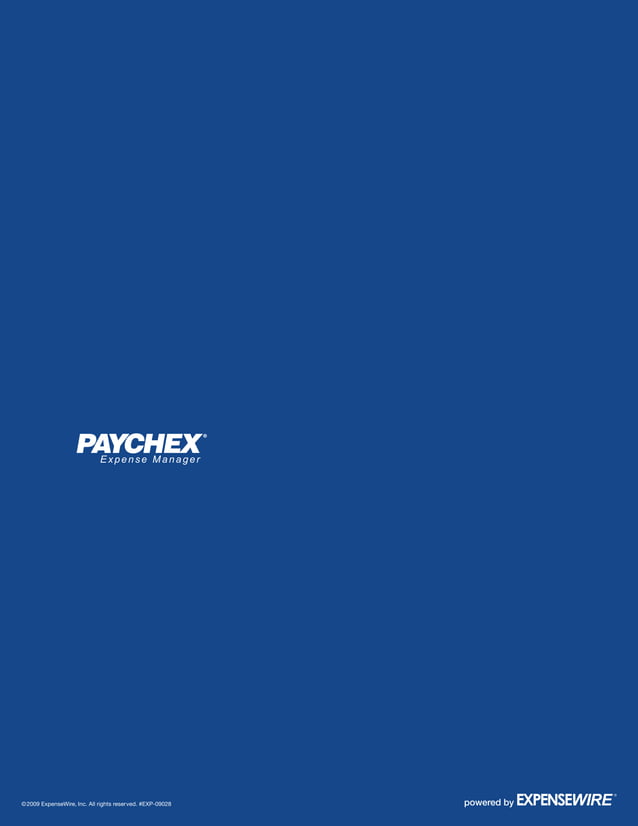 Paychex Expense Manager | PDF