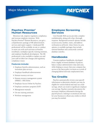 Paychex Services | PDF