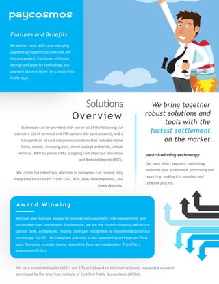 Paycosmos solutions-overview | PDF