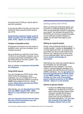 PAYE: The Basics | PDF | Personal Taxes | Personal Finance