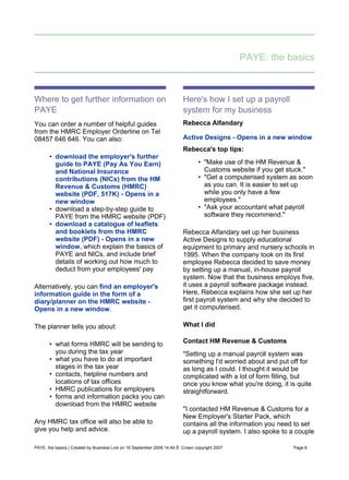 PAYE: The Basics | PDF | Personal Taxes | Personal Finance
