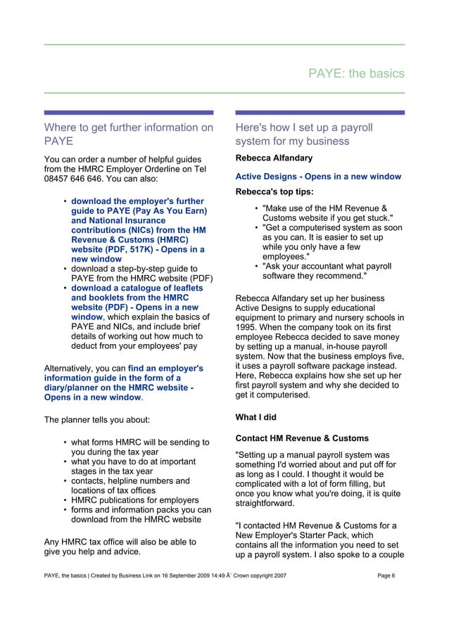 PAYE: The Basics | PDF | Personal Taxes | Personal Finance