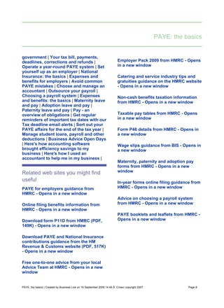 PAYE: The Basics | PDF | Personal Taxes | Personal Finance