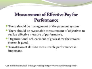 Pay for Performance Plans | PPT