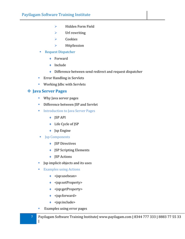 Java Training in Chennai - Payilagam Syllabus | PDF
