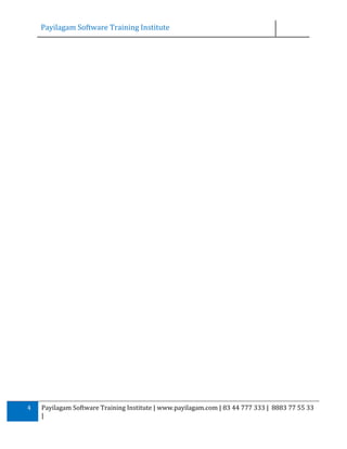 Payilagam oracle dba training syllabus | PDF