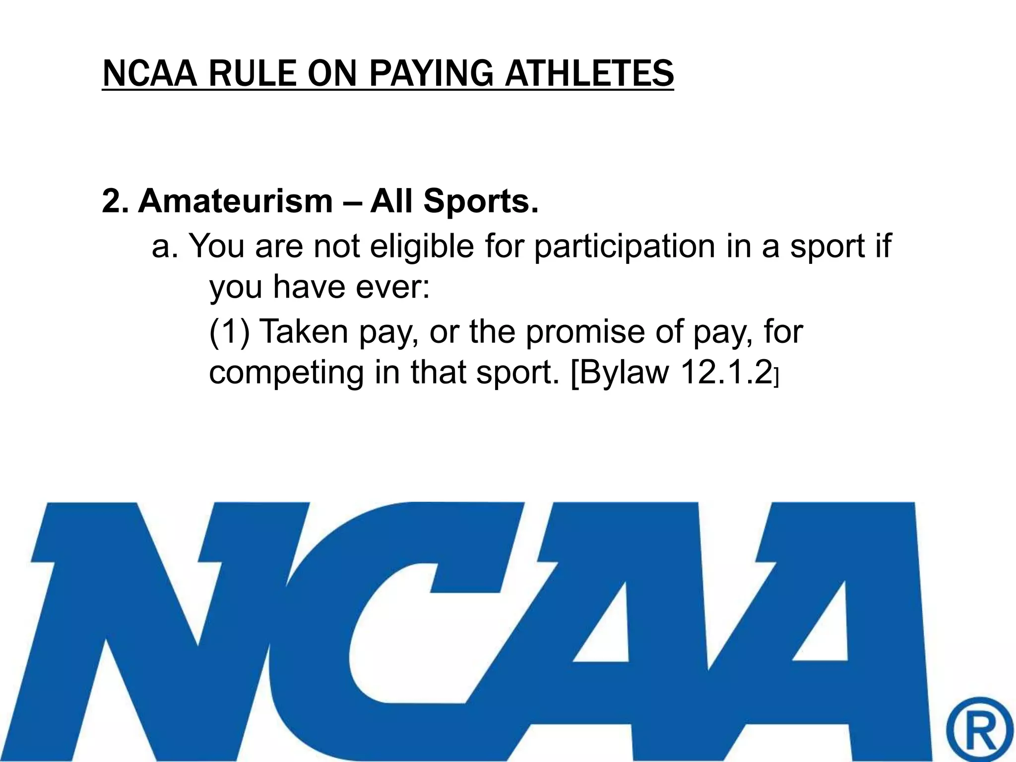 Why college athletes should be paid | PPTX