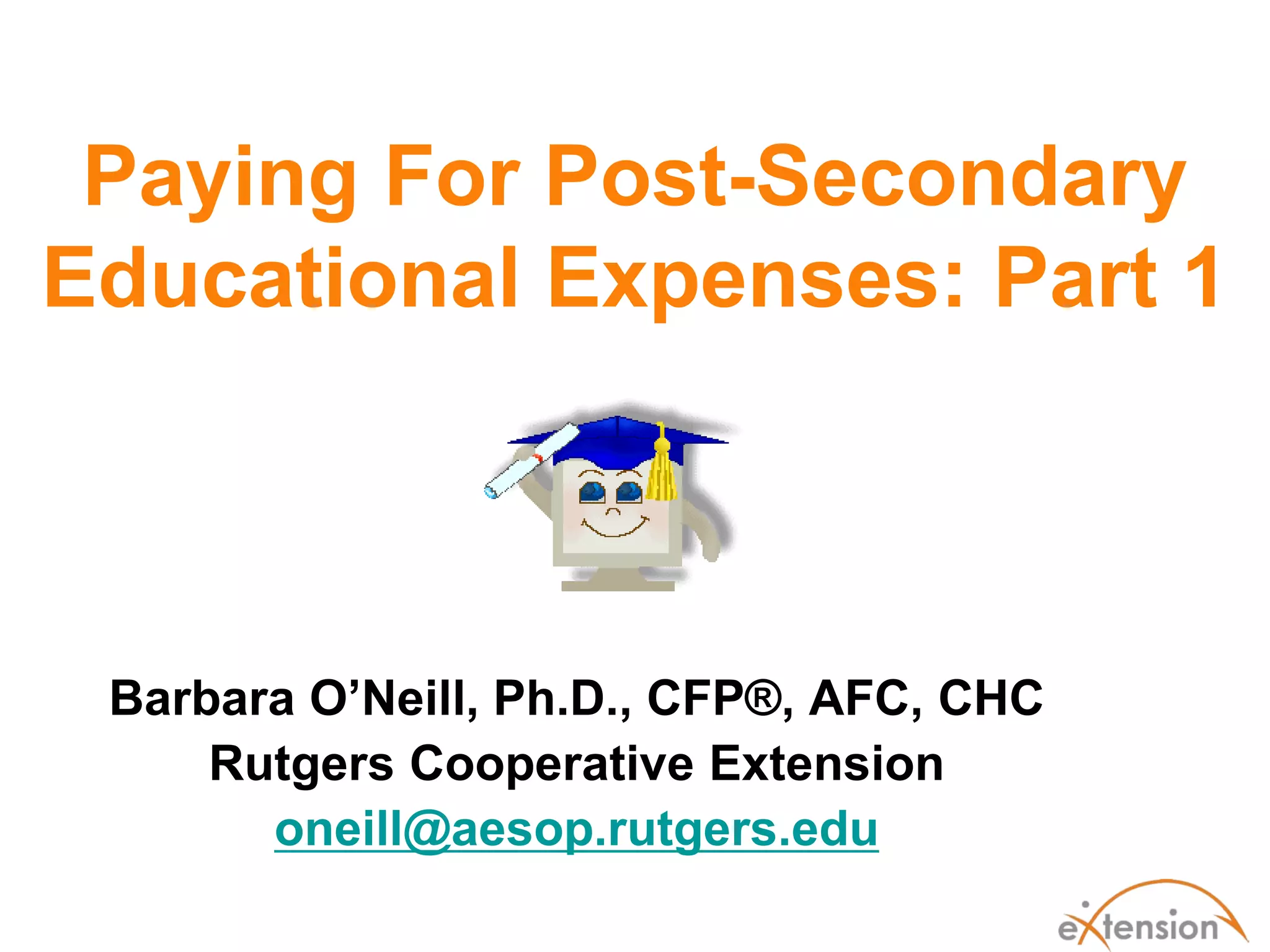 Paying For Post Secondary Education Expenses PDF