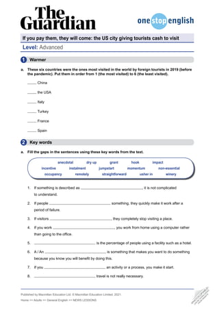 Paying Tourists - Advanced Article Lesson.pdf