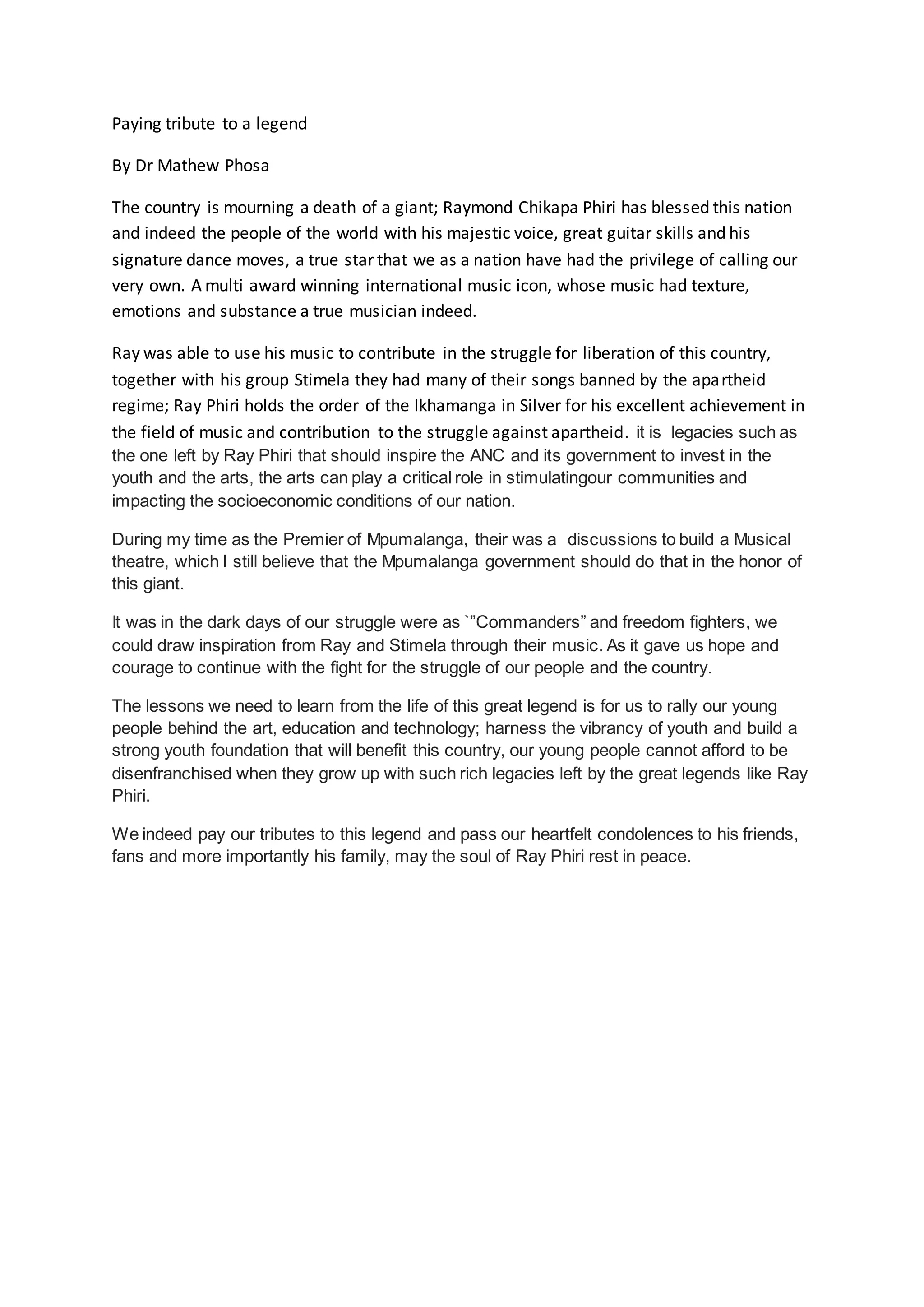 Paying tribute to a legend | DOCX