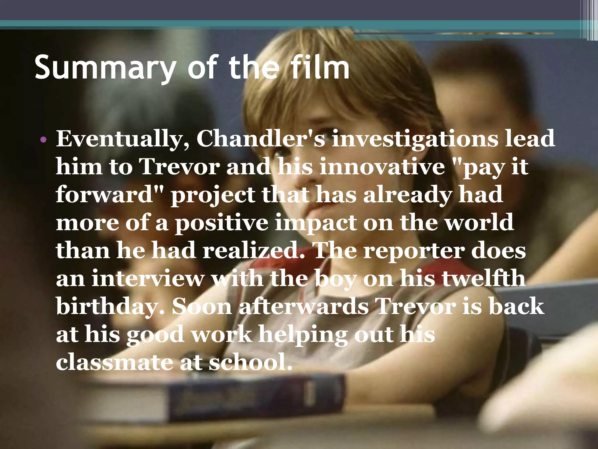 Pay it forward movie analysis | PPT