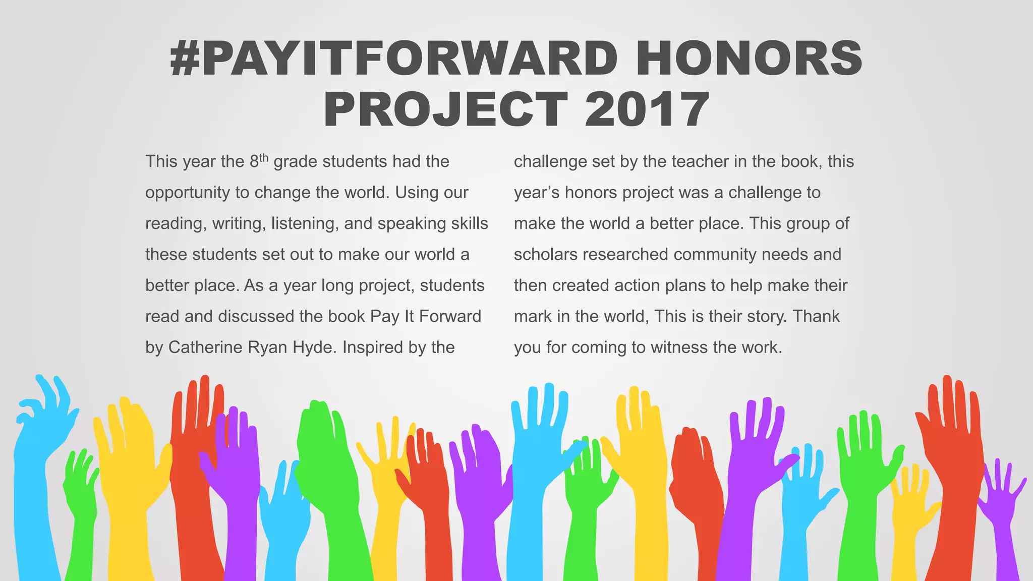 Pay it forward project done | PPT