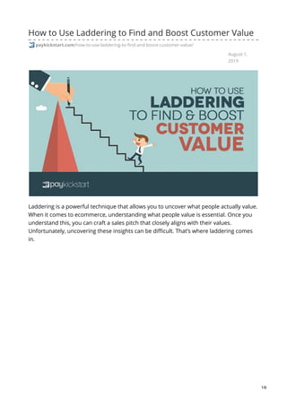 How to Use Laddering to Find and Boost Customer Value - PayKickstart | PDF