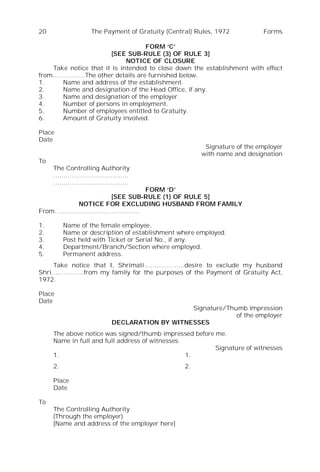 Payment of-gratuity-act-1972 | PDF