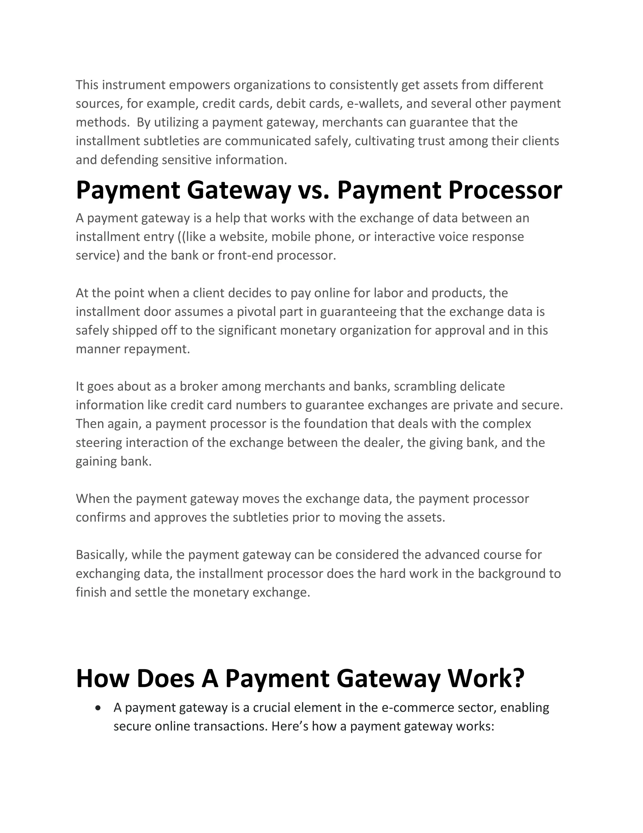 Payment Integration A Comprehensive Guide to Payment Gateway | PDF