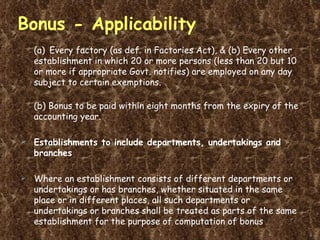 Payment of bonus act | PPT