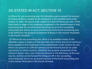 Payment of bonus act | PPT
