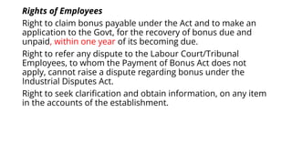 Payment of Bonus Act- 1965.pptx Payment of Bonus act | PDF